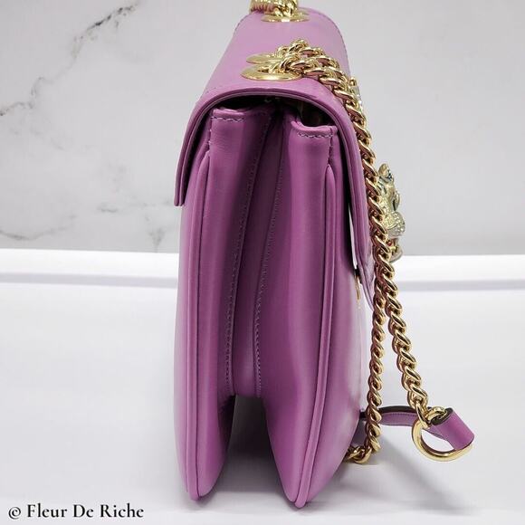 Gucci | Bags | Gucci Rajah Medium Leather Shoulder Bag In Lilac | Poshmark